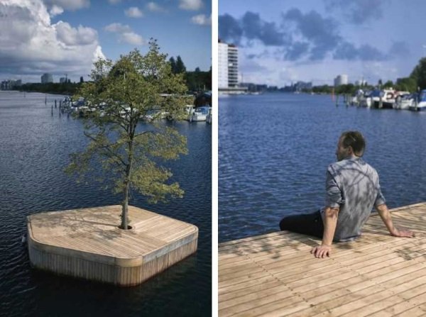 Isle Go: Floating Islands Buoy Copenhagen Harbor - WebEcoist