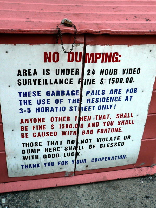Dump Luck: 10 Indispensable 'No Dumping' Signs - WebEcoist